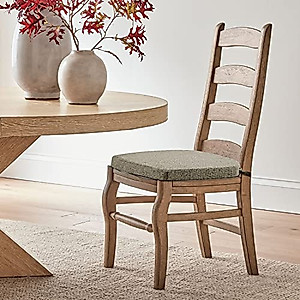 LOVTEX Chair Cushions for Dining Chairs 4 Pack - Memory Foam Chair Pads with Ties and Non-Slip Backing - Seat Cushion for Kitchen Chair 16"X16"X2", Khaki