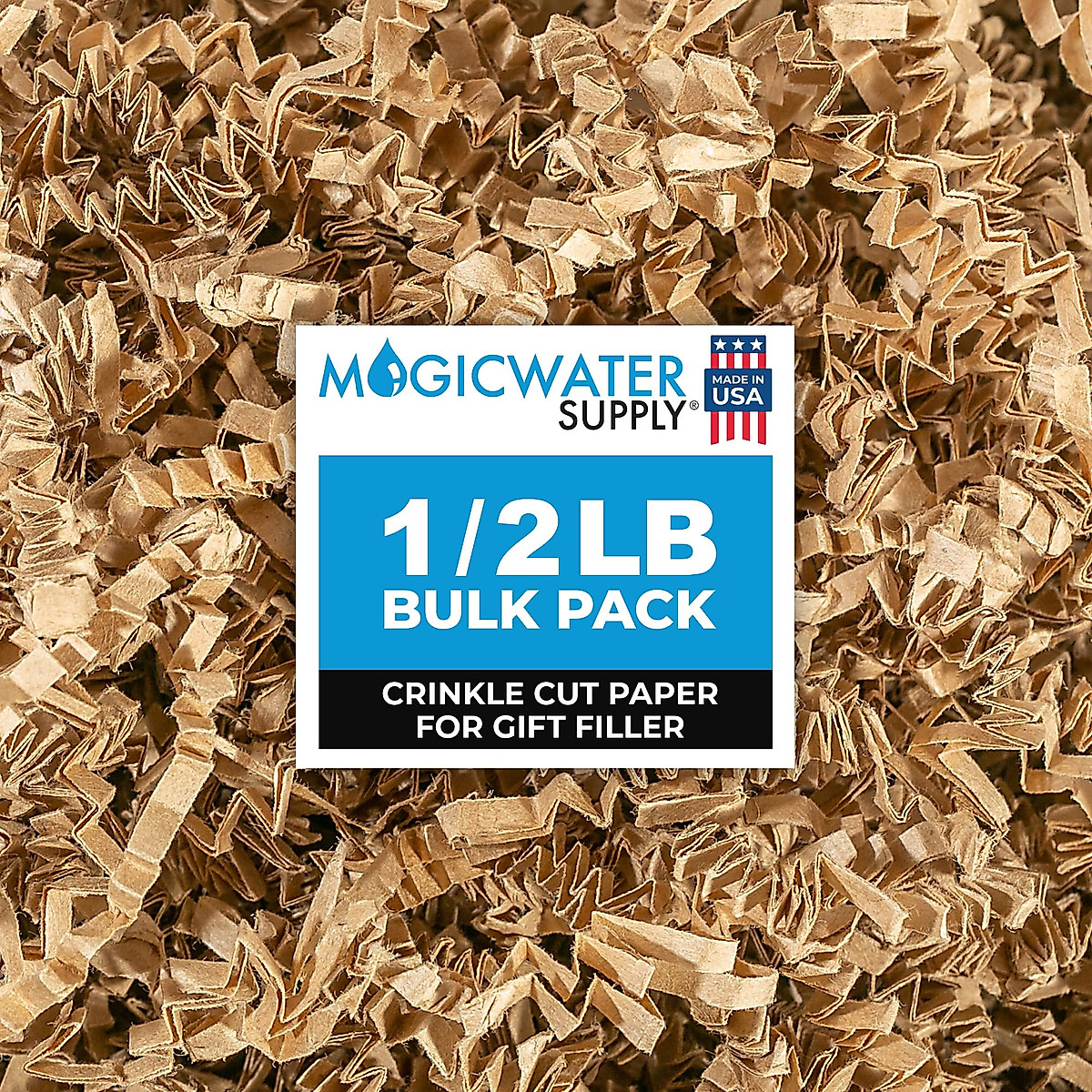 MagicWater Supply Crinkle Cut Paper Shred Filler (1/2 LB) for Gift Wrapping & Basket Filling - Kraft