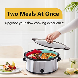 Magikichen 6-7 Quart Oval Silicone Slow Cooker Liners,For Crockpot Liners,Reusable Crock pot Divider Insert,BPA-Free, Dishwasher Safe