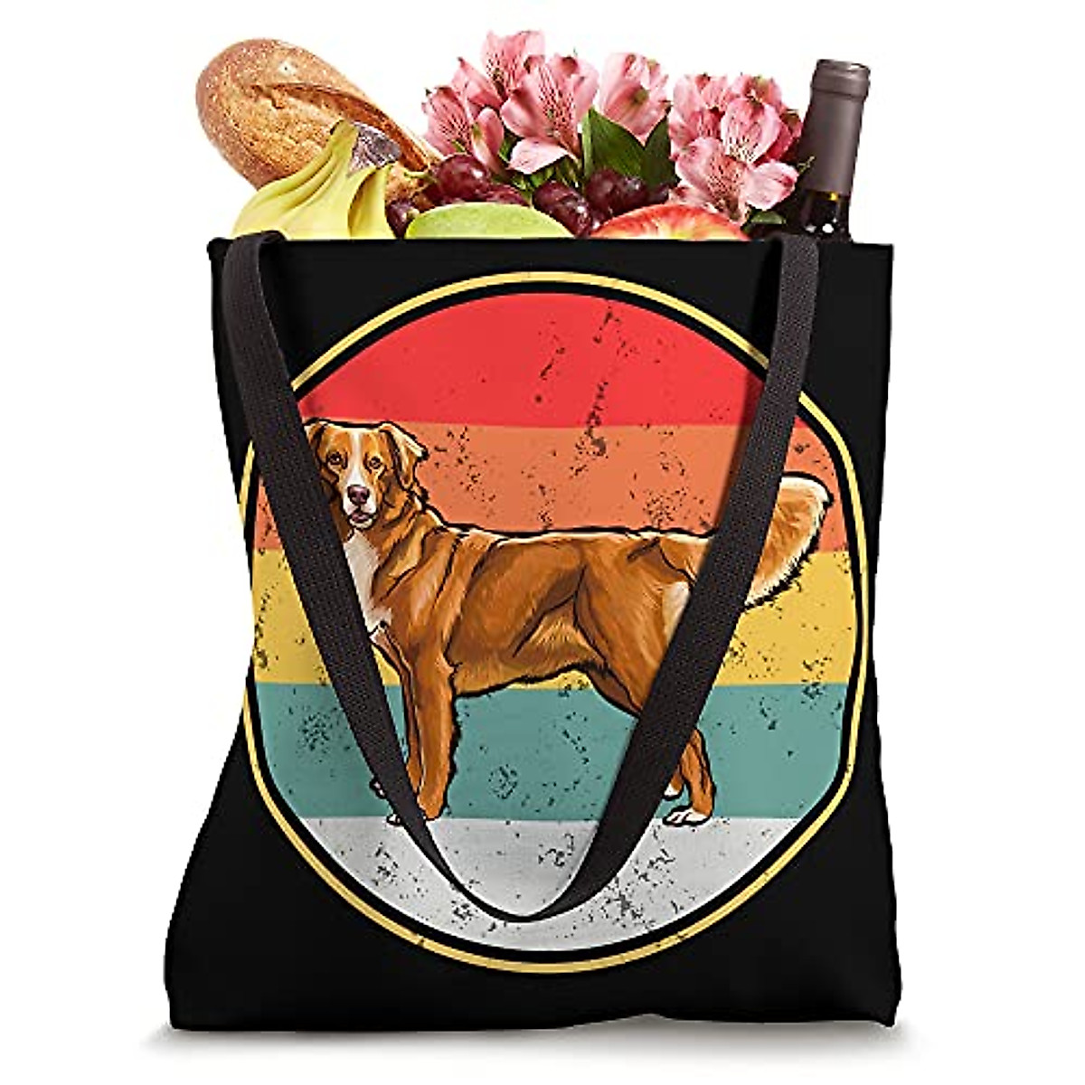 Vintage Retro Sunset Nova Scotia Duck Tolling Retrievers Dog Tote Bag