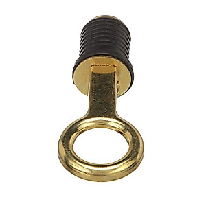 Attwood 7524A7 Snap-Handle Drain Plug, For 1-Inch-Diameter Drains, Locks in Place, Brass Handle, Rubber Plug