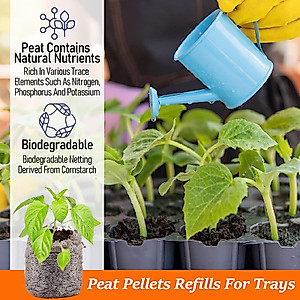 Legigo 50 Pcs 30mm Peat Pellets Starter Pods, Compressed Starting Plugs Pellet Fiber Soil Helps to Avoid Root Shock for Planting Herb Flower Vegetables