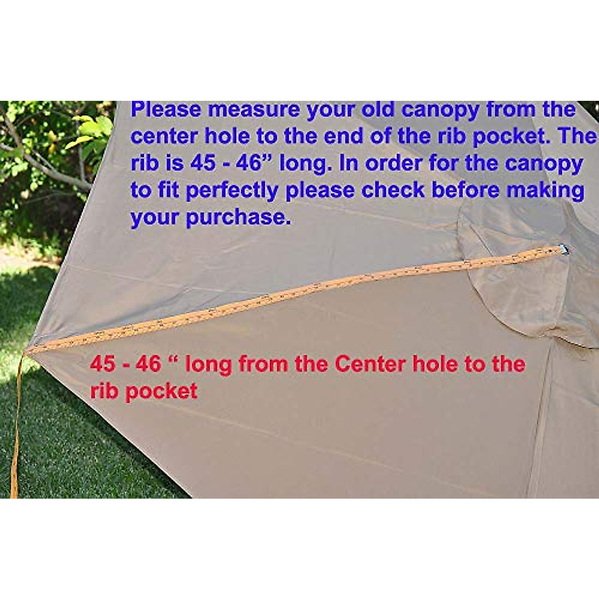 BELLRINO DECOR Replacement STRONG & THICK Patio Umbrella Canopy Cover for 7.5 ft 6 Ribs (Canopy Only) (TANGO ORANGE 75)