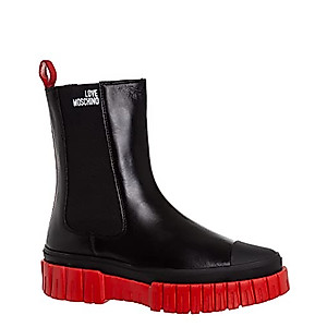 Love Moschino women ankle boots black - red 7 US