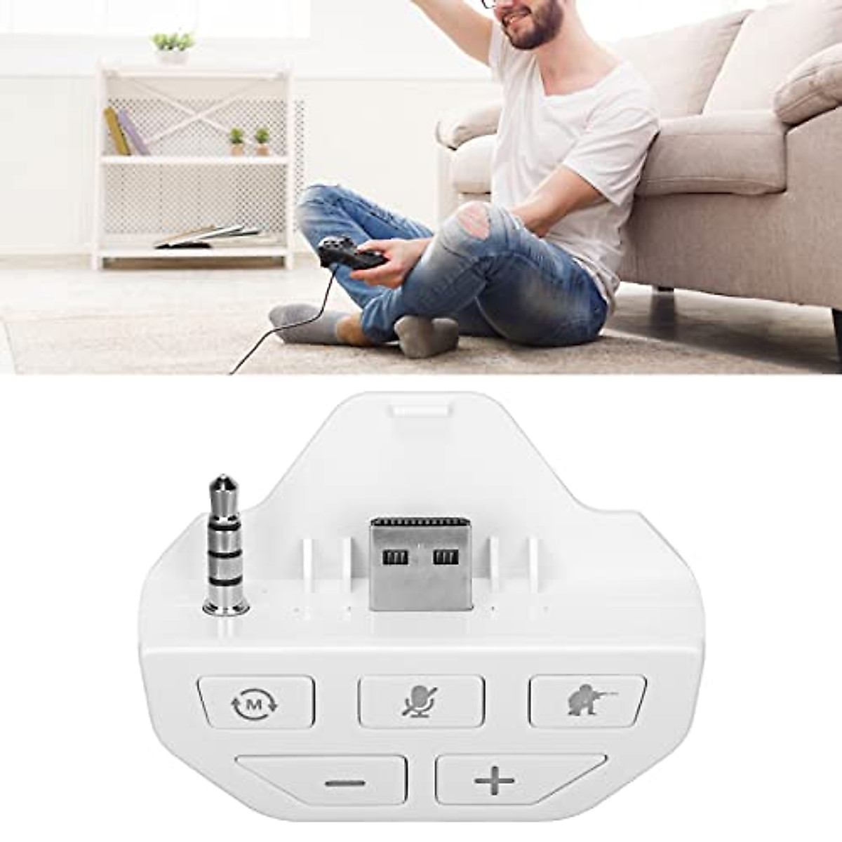 CUIFATI Sound Enhancer for Convenient Volume Up and Down Buttons The Voice Mode Greatly Attenuates Environmental Sounds Designed for Controllers(White)