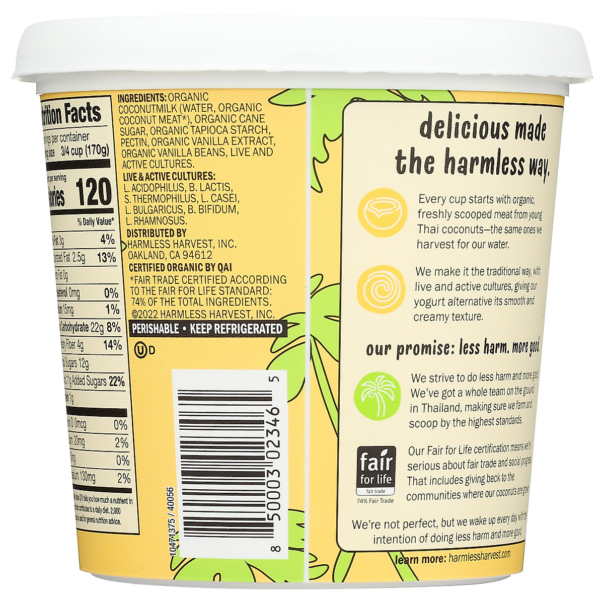 Harmless Harvest Dairy-Free Cup Yogurt - Vanilla 24oz, 24 Oz