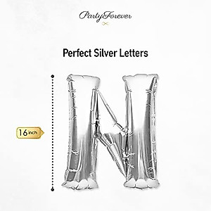 PartyForever Silver Two The Moon Party Decorations Foil Balloon Banner