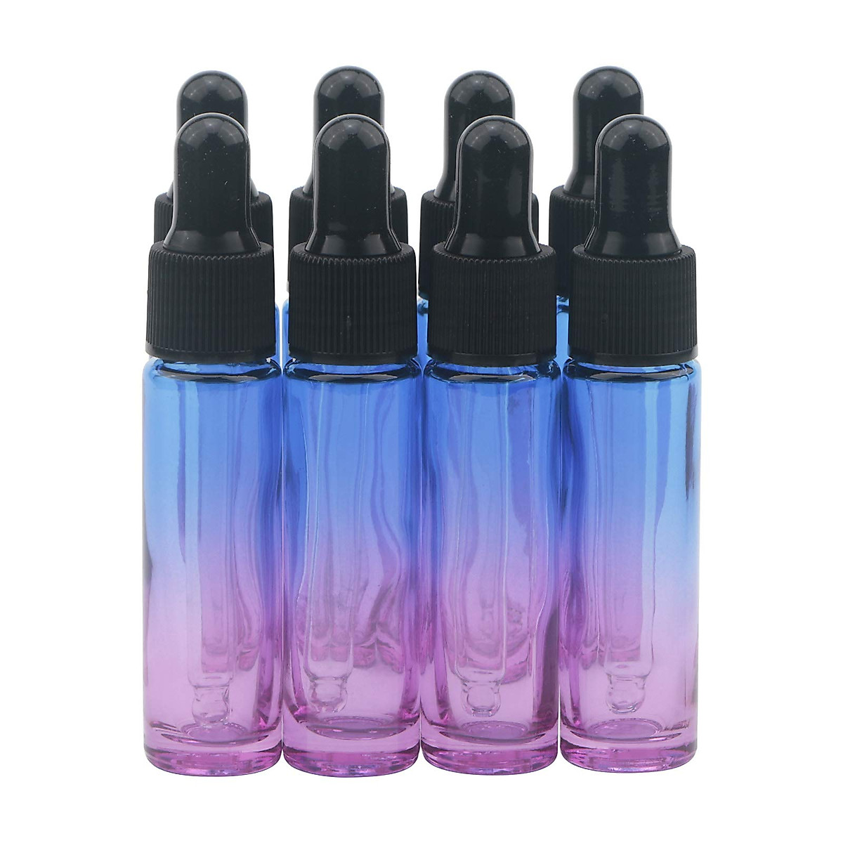 Kesell 8 Pack 0.34oz/10ml Essential Oil Dropper Bottles Colorful Glass Bottles with Eye Dropper Empty Travel Bottles for Perfume