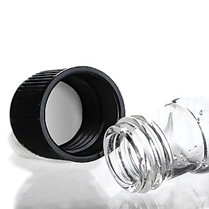 16x100mm Glass Test Tubes with Black Screw Cap, 10ml Boro Glass Test Tubes for Scientific Experiments, Candy Storage, Party and Home Decorations, Plant Propagation and Holiday Gifts, HUAOU, Pack of 10