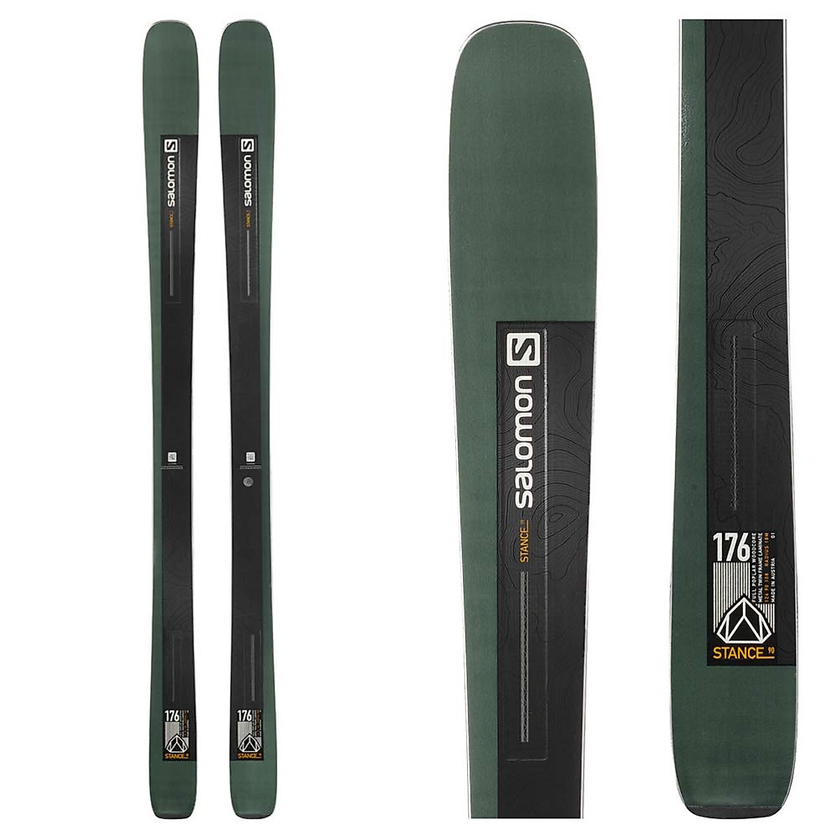 Salomon N Stance 90 Ski - Dark Green/Black/White 176