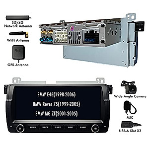 Android 12 Car Stereo CarPlay Multimedia for BMW E46 1998-2006,Rover 75,MG ZT,Android Auto Navigation Head Unit Radio 8.8" Touch Screen,DSP Octa Core 4G+128G,Optical Out/BT/WiFi/4G/FastBoot/SWC/Knobs