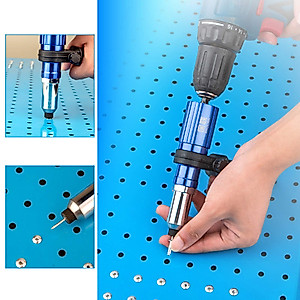 500pcs 3/16" x 3/8" Aluminum Blind Rivets, Self-Plugging Open End Type Pop Rivet with Steel Mandrel, Large Flange Blind Rivets for Sheet Metal, Automotive, Railway, Duct Work, Rivet Gun