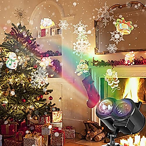 Projector Lights Outdoor Indoor Decoration with Remote Control, 3D Ocean Wave & Patterns Effect 2-in-1, 16 Effects Cards for Valentine's Day Holiday Party Decor