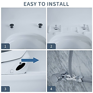 Bejoan Bidet Toilet Seat Electronic X3, Endless Warm Water, Heated Smart Bidet Seat with Warm Air Dryer, Deodorizer, Nightlight, Prewetting, Remote Control, Self Cleaning, White - Elongated