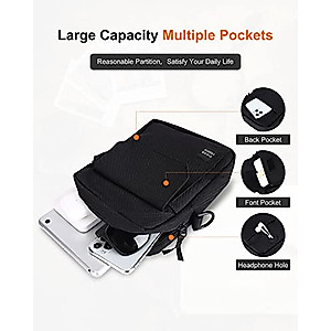 Black Small Side Shoulder Bag Crossbody Bag For Men Women Mini Messenger Bag Satchel Bag Travel Purse Wallet Passport Holder Bag, Cell Phone Purse Neck Pouch Wallet- Unisex