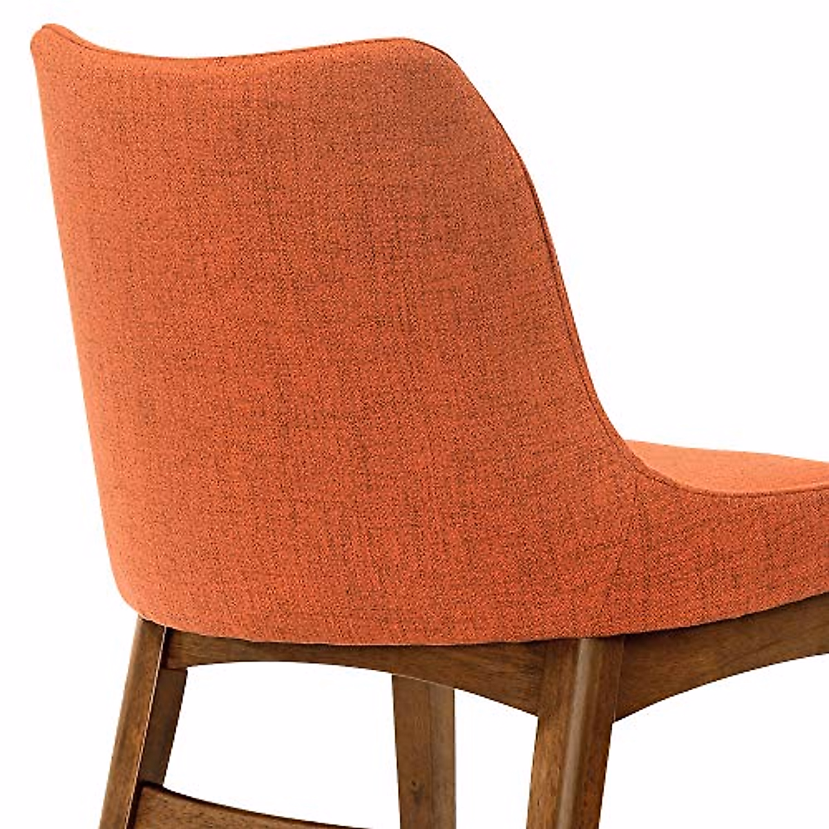 Armen Living Azalea Fabric Wood Dining Side Chairs-Set of 2, 19" SH, Orange/Walnut