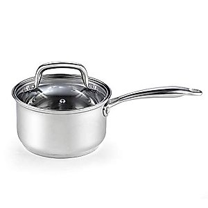 Cook N Home Lid 2-Quart Stainless Steel Saucepan, Silver
