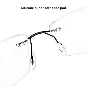 Rimless Frame Bifocal Reading Glasses Flexible Titanium Alloy +3.00 Lightweight Readers Bifocal Glasses