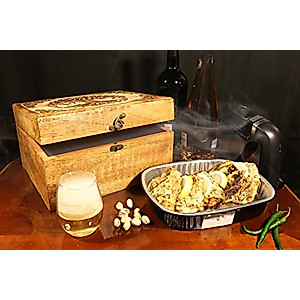 Cocktail/Food Smoker kit with a smoker machine and a mango wood smoker box, multi-purpose food/drink smoky flavoring set for cocktails, whiskey, steak, salmon, cheese, BBQ, and Pizza, a perfect addition to your kitchen, bar, picnic, or outdoor party