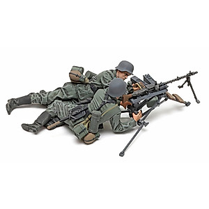 TAMIYA 35386 1:35 Figure Set German MG Troops (5) with WW2 Faithful Replica, Model Building, Plastic Kit, Crafts, Hobby, Gluing, Model Kit, Assembly, Unpainted