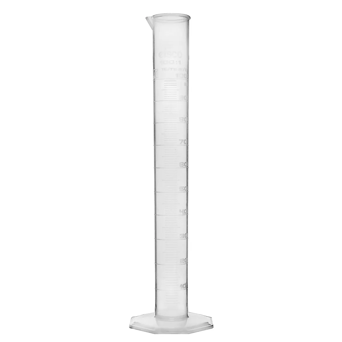 EISCO 7PC Graduated Cylinder Set - Class B - 10ml, 25ml, 50ml, 100ml, 250ml, 500ml & 1000ml - Polypropylene Plastic, Octagonal Base, Moulded Graduations - Industrial Quality, Autoclavable