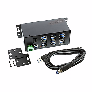 Industrial 12-Port USB 3.2 Gen 1 Hub with Status LEDs | Rugged Metal Chassis | 5Gbps Data | Wall & DIN-Rail Mounting