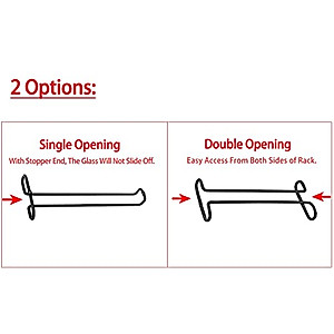 GeLive 10 Inch Under Cabinet Wine Glass Rack Stemware Holder Glass Storage Hanger Organizer for Kitchen and Bar Set of 2 (Black)