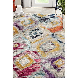 SAFAVIEH Mahal Collection Area Rug - 10' x 14', Navy & Natural, Traditional Oriental Design, Non-Shedding & Easy Care, Ideal for High Traffic Areas in Living Room, Bedroom (MAH656E)