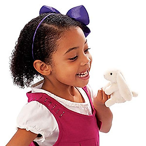 Folkmanis Mini Lop Earred Rabbit Finger Puppet, White, 1 EA
