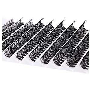 Cluster Lashes Wispy Natural Look Individual Lashes 200pcs D Curl DIY Cluster Eyelash Extension 9-16mm Mixed Tray 3D Volume Faux Mink Cluster Lashes by ZANLUFLY