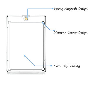 4 Pack of Magnetic Card Holder with Base for Trading Cards, 35 pt Baseball Card Protectors, Card Display Stand with Case, Acrylic Football, Baseball, TCG Card Display Case