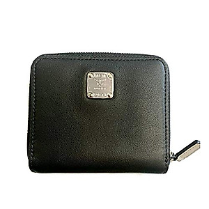 MCM Women's White Black Contrast Logo Small Zip Wallet MZS9ACL13WT001