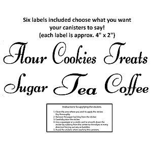 Kovot 3 Piece Ceramic Canister Set With Air-Sealed Lids & Bonus Decal Labeling Stickers - Ivory White With Antique-Style Finish 3 Sizes (108oz, 86oz, & 40oz)