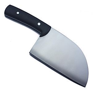 GCS Hand forged Full Tang Knife Meat Cleaver Butcher Knife Vegetable Cleaver Chef Knife High Carbon D2 Tool Steel Sharp Cleaver Knife with Leather Sheath GCS 301