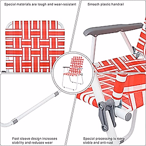 Shyneer Patio Lawn Chairs Folding,Webbed Folding Chair Outdoor Beach Chair Portable Camping Webbing Chair for Yard, Garden,Weight Capacity 265lbs (2Pack, Red & White)