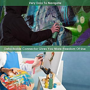 Air Brush Kit with Air Compressor, Rhinowisdom Airbrush Kit 48PSI Airbrush for Nails Air Brush Painting Set Portable with 0.3mm Nozzle and Cleaning Brush Set for Nails Makeup Painting Tattoo Model