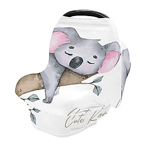 Nursing Cover Breastfeeding Scarf Cartoon Cute Koala - Baby Car Seat Covers, Infant Stroller Cover, Carseat Canopy(801e)