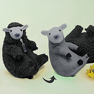 AGRIMONY Cute Shaved Black Sheep Stuffed Animals-Kawaii Lamb Plush Toys Valentines Mothers Day Birthday Easter Funny Gifts for Kids Girls Boys Teens Women Small Plushies Stuffed Sheep Plushie Decor