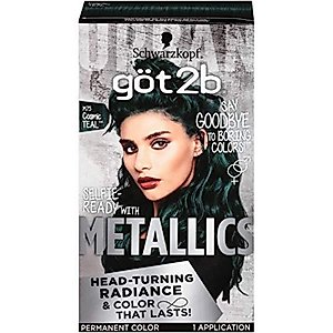 Schwarzkopf Got2b Metallics Permanent Hair Color, M75 Cosmic Teal