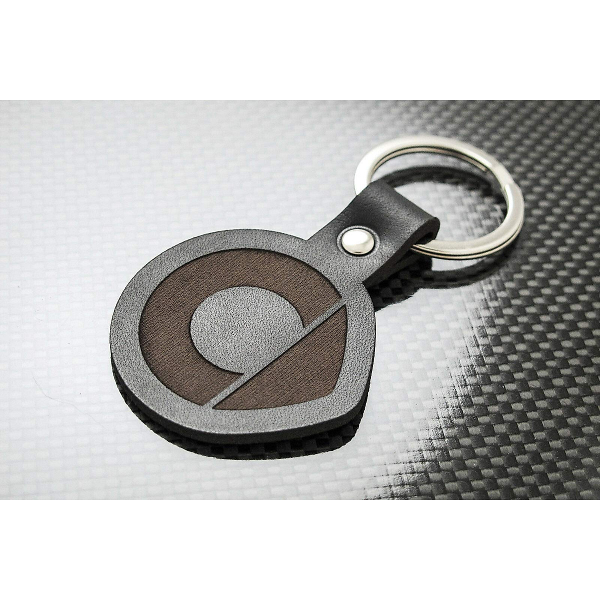 Handmade Leather Keychain Keyring for SMART Car (Symbol)