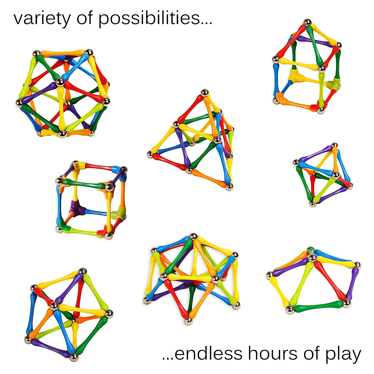 Goobi 70 Pcs Magnetic Building Sticks Blocks Toys Magnet Construction Set Tiles Toy Montessori STEM Educational Toys for Ages 3 4 5 6 7 8 Kids Boys Girls Adults with Storage Box and Instruction Guide