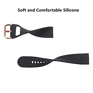 TECKMICO Galaxy Watch Active Bands,20mm Quick Release Bands Compatible for Samsung Galaxy Watch Active (40mm)/Galaxy Watch(42mm)/Gear Sport with Rose Gold Watch Buckle (Black, Small)