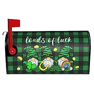 St Patricks Day Gnomes Mailbox Covers Magnetic Waterproof Post Box Cover Wraps Post Letter Box Cover Garden Decor Standard Size 18" X 21"in