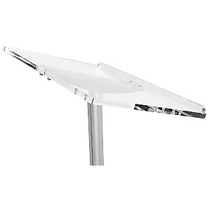 Displays2go CLRLECBNDS Floor Standing Speaking Podium, Slanted Top, Quick Assembly, Silver