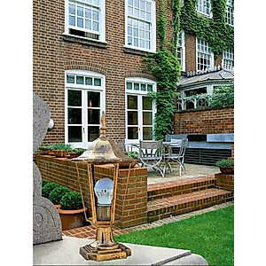 MODEBHD American Outdoor E27 Column Light IP54 Waterproof Lamp Post Lamp Post Lamp Villa Park Light Hexagonal Column Lamp European Garden Light Outdoor Lighting Garden LED Door Lights