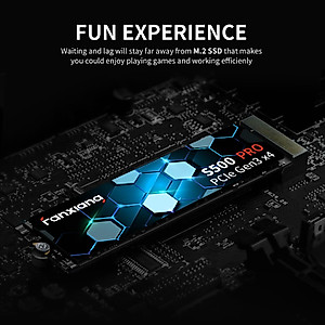 fanxiang S500 Pro 2TB NVMe SSD M.2 PCIe Gen3x4 2280 Internal Solid State Drive, SLC Cache 3D NAND TLC, Up to 3500MB/s, Compatible with Laptop and PC Desktops(Black)