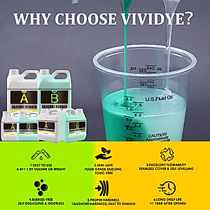 Silicone Molds Making Kit - 46oz Liquid Silicone Rubber for DIY Mold Making - Elastic 1:1 Mixing Ratio Fast Curing Green Molding Silicone for Casting, Resin Molds, Candle Molds, Soap Mold, Crafts