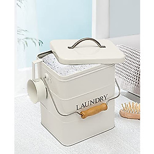 Morezi Laundry Detergent Container Powder Soap Containers with Lid and Scoop Included, Perfect Sturdy Canister Tins for Kitchen Countertop, Shelf, Great Gift - White