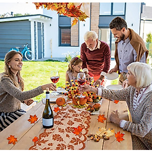 Attmu 2 Pack Thanksgiving Table Runner, Fall Table Runner, Fall Table Decor for Home with Maple Leaves Lace for Thanksgiving Dinner Table Decoration(13 x 72 inches)