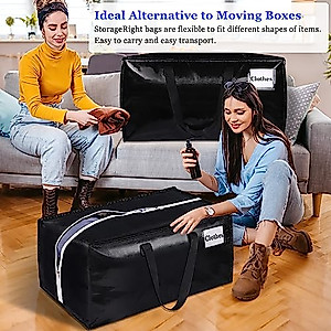 StorageRight Extra Large Moving Bags Oversized Moving Boxes with Strong Handles ＆ Zippers，Collapsible ＆ Reusable Storage Tote for Items，Ideal for Packing & Space Saving 93L,8-Pack